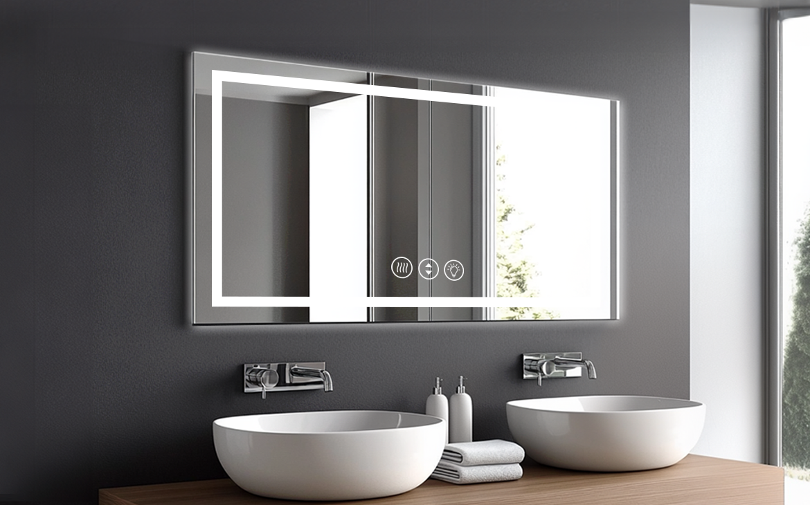 Amorho LED Mirror with Front & Backlit 60 to 80 in